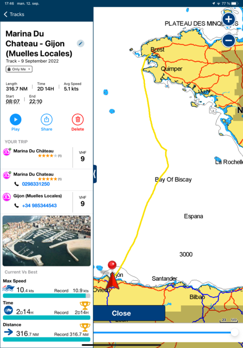Etappe 40, Brest til Gijon - kryssing Biscaya :: FestinaLente